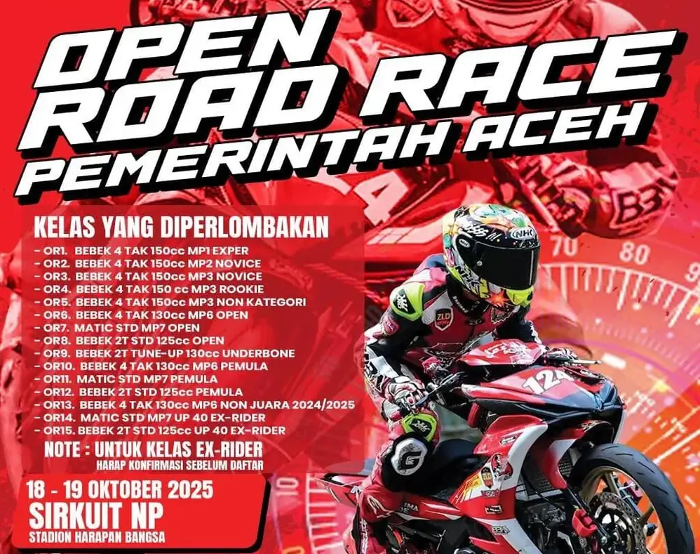 Open Road Race Pemerintah Aceh 2025 Resmi Dimulai di Sirkuit Lhong Raya ...